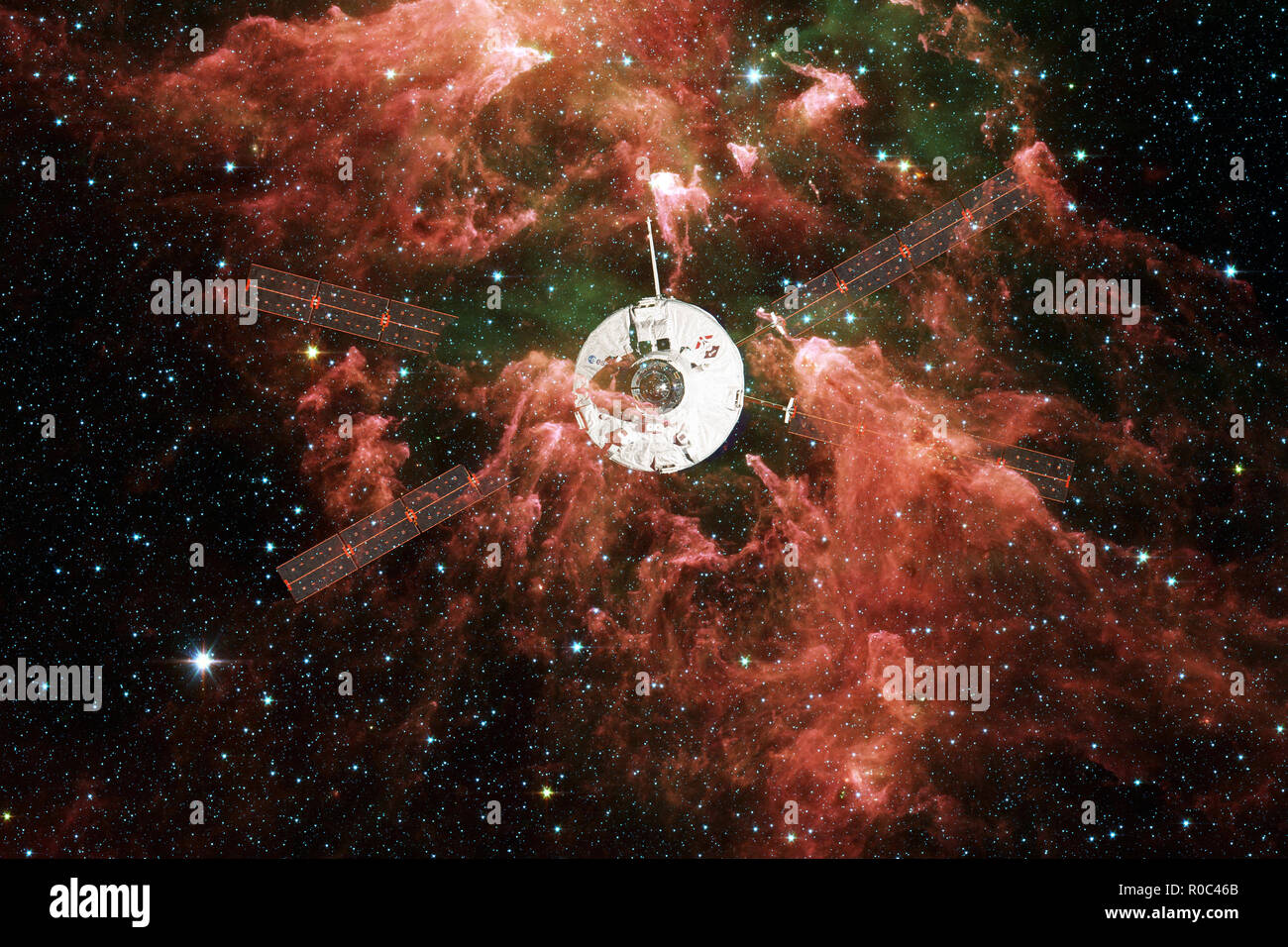 Spacecraft launch into space. Beauty of outer space. Billions of ...