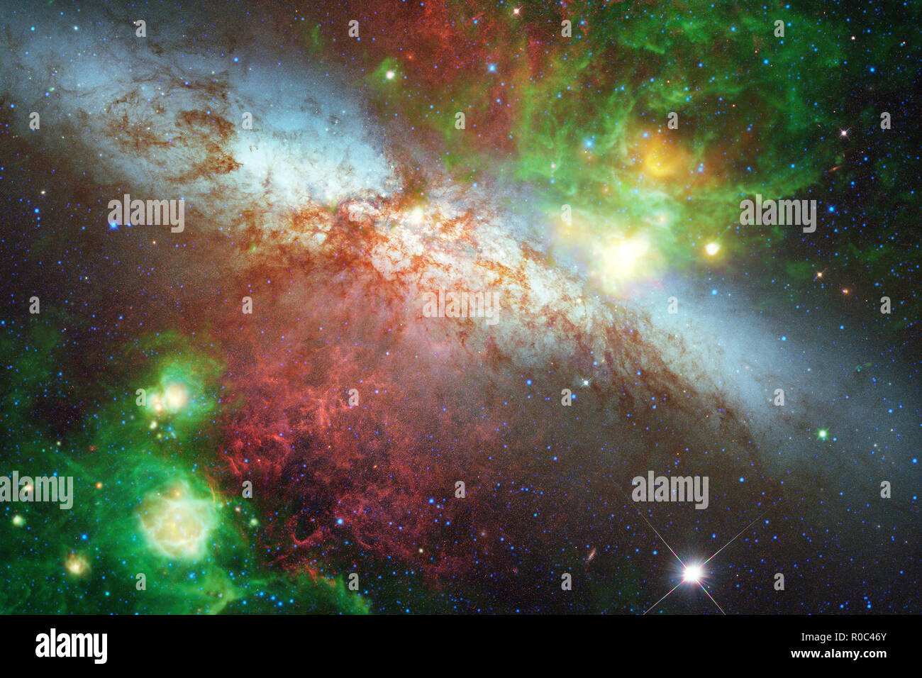 Nebulas, galaxies and stars in beautiful composition. Deep space art ...