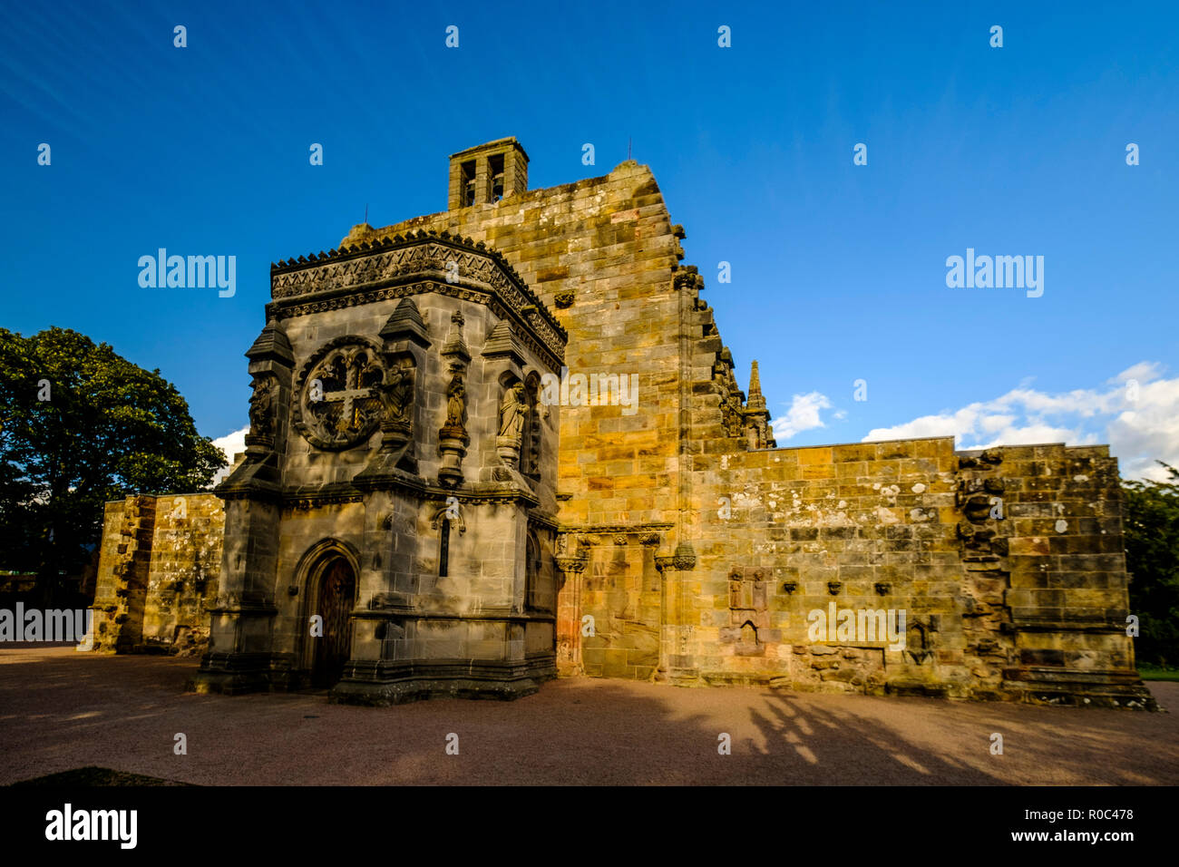 Rosslyn Chapel, made famous by The Da Vinci Code, outside Edinburgh ...