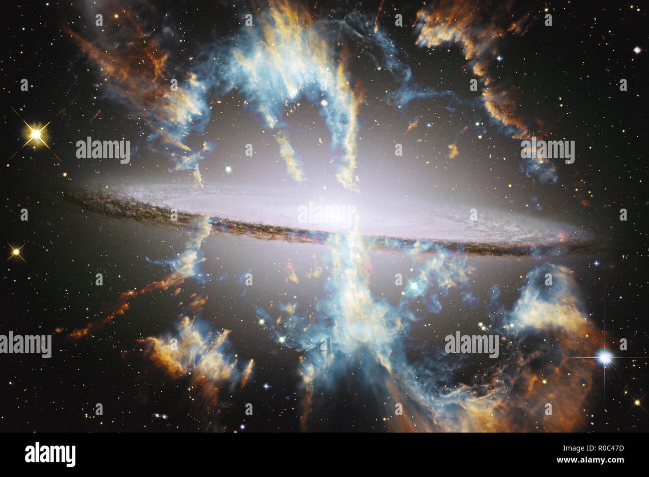 Galaxies, stars and nebulas in awesome space image. Colorful science ...