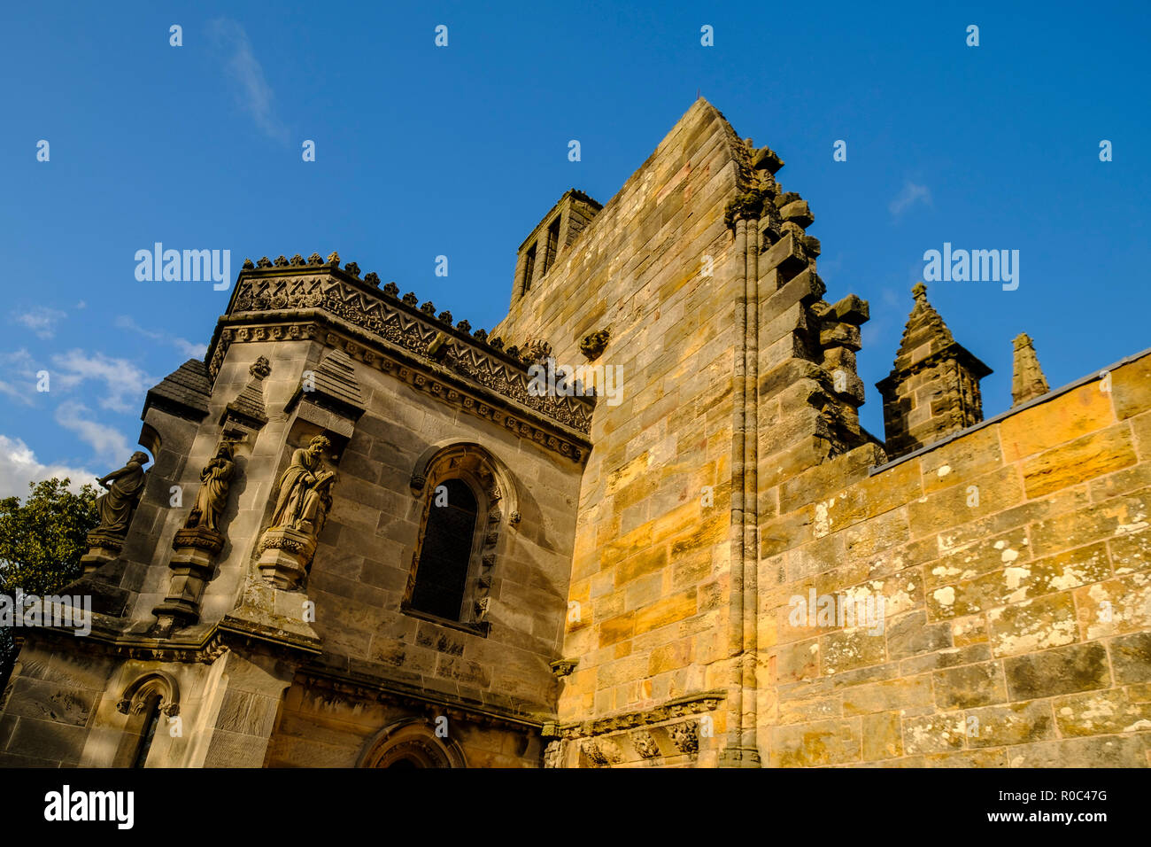 Rosslyn Chapel, made famous by The Da Vinci Code, outside Edinburgh ...