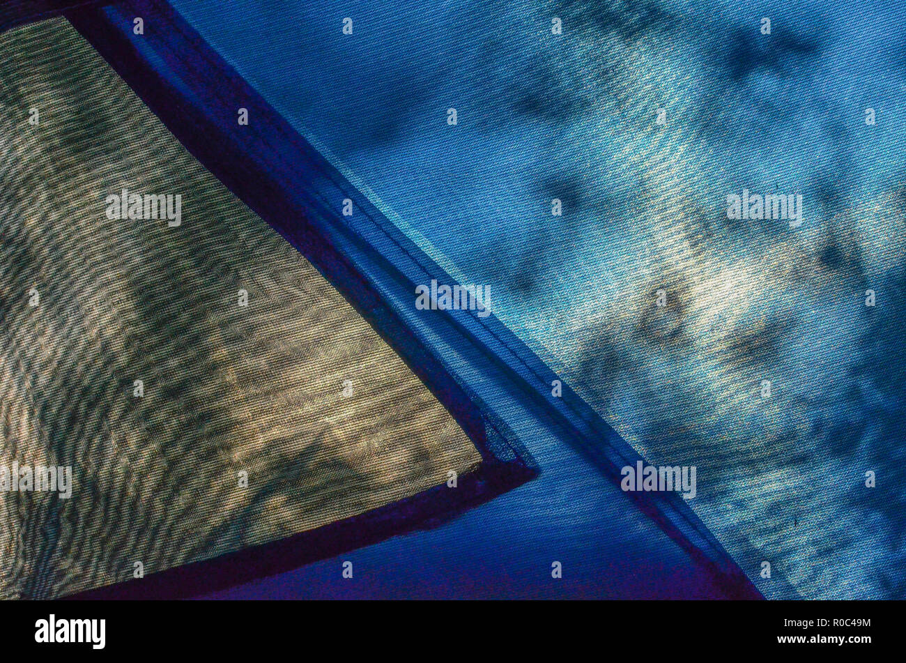 Tent interior looking outwards through screening material towards ...