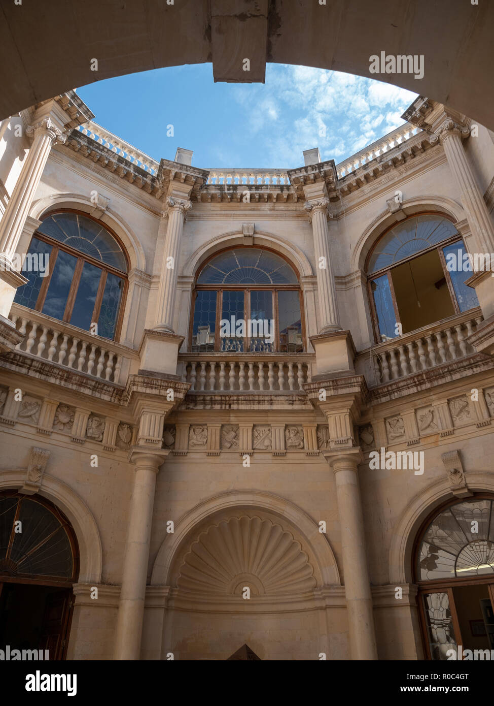 Old Greek building with columns and open roof Stock Photo - Alamy
