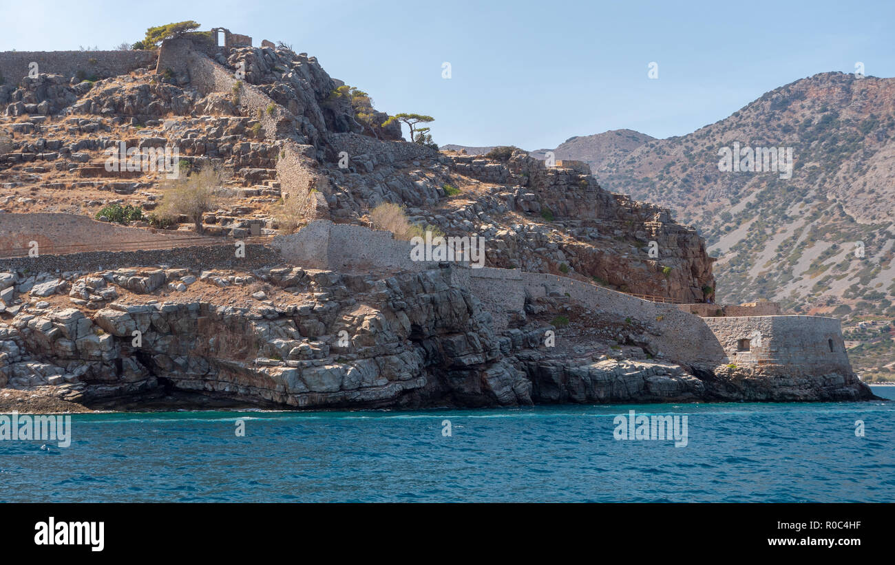 Spinalonga Island, the historical abandoned leper colony in NE Crete ...