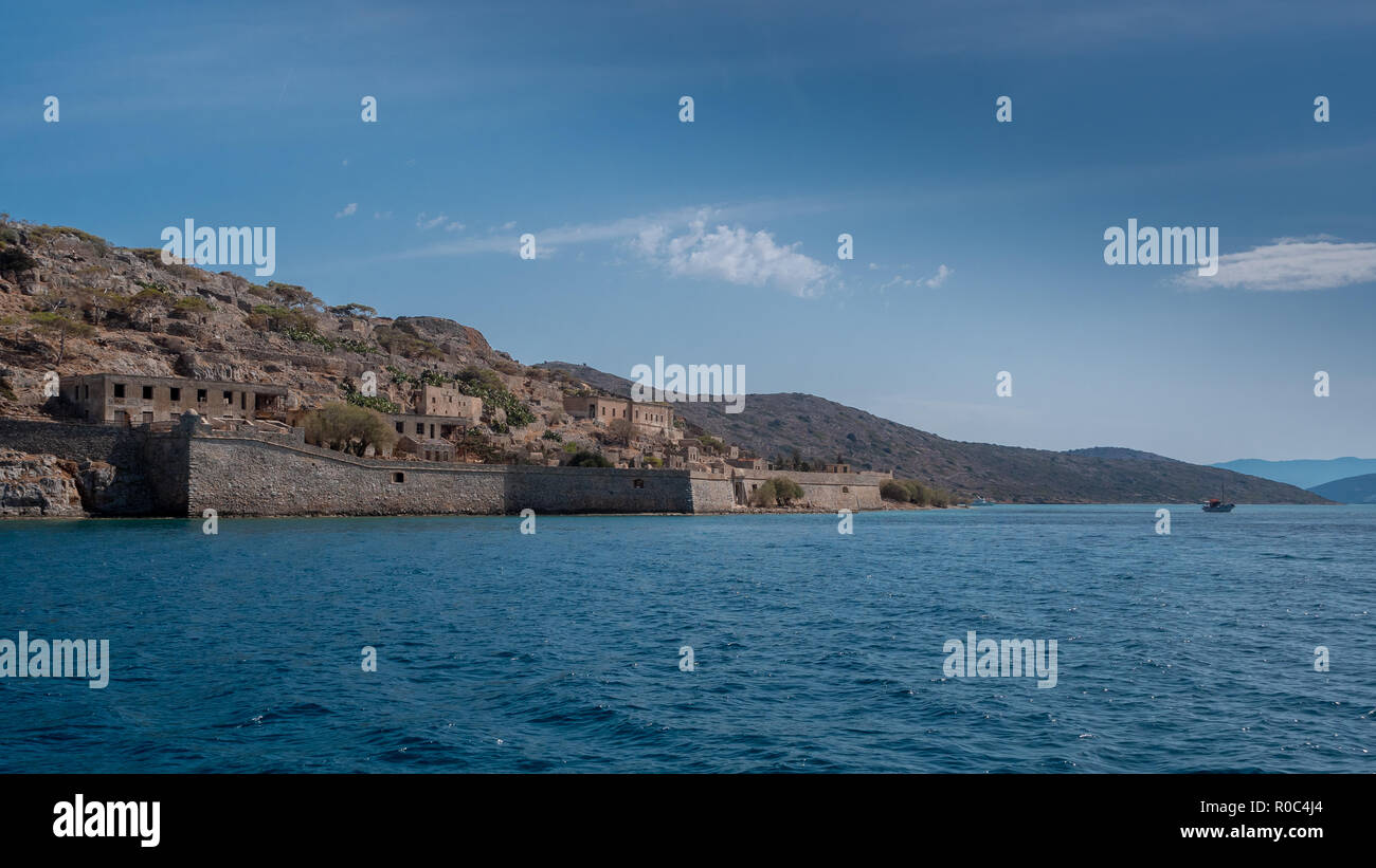 Spinalonga Island, the historical abandoned leper colony in NE Crete ...