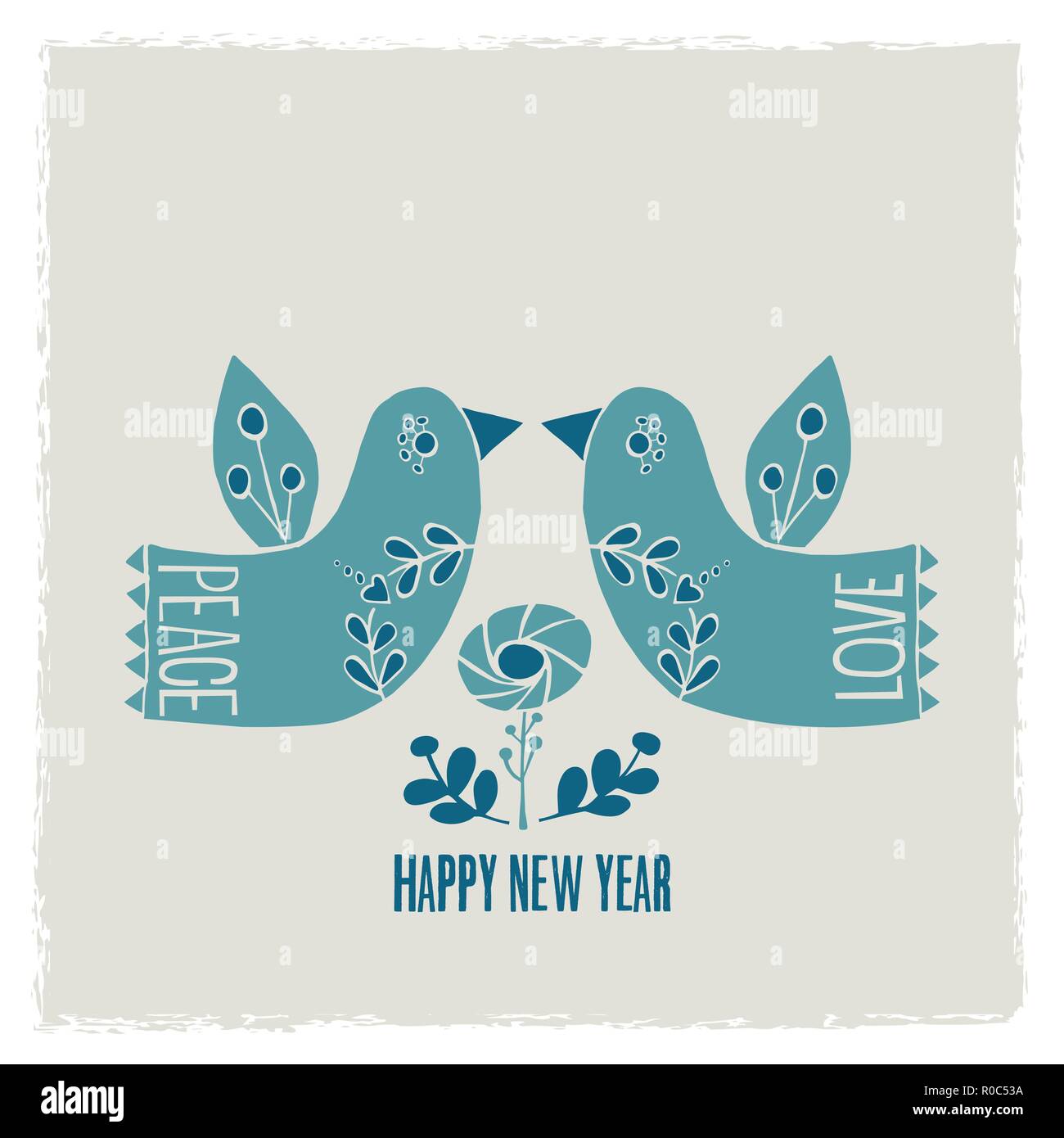Vector colorful birds greeting card on color background Stock Vector ...