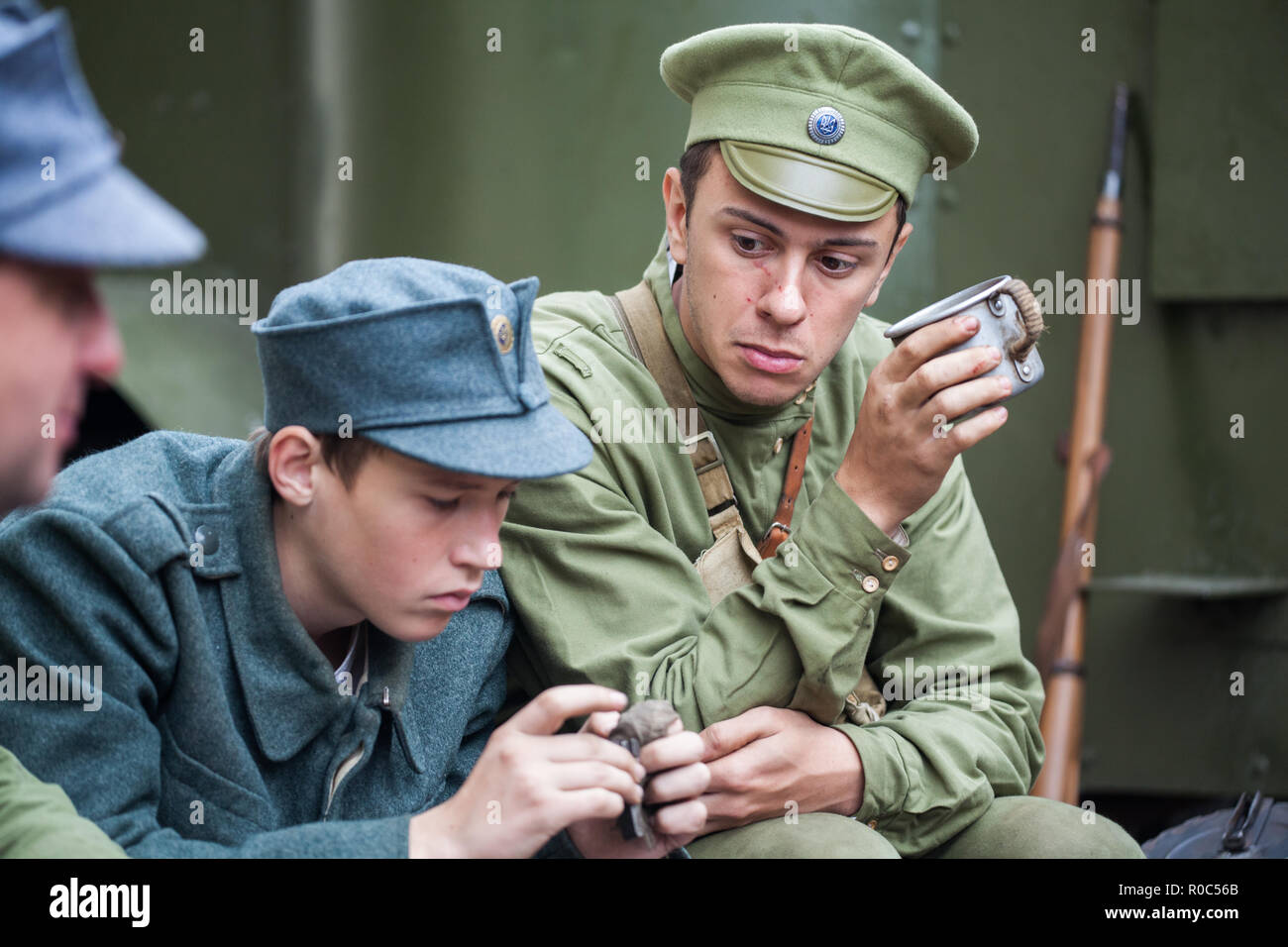 Lviv, Ukraine - November 2, 2018: 100th anniversary of West Ukrainian ...