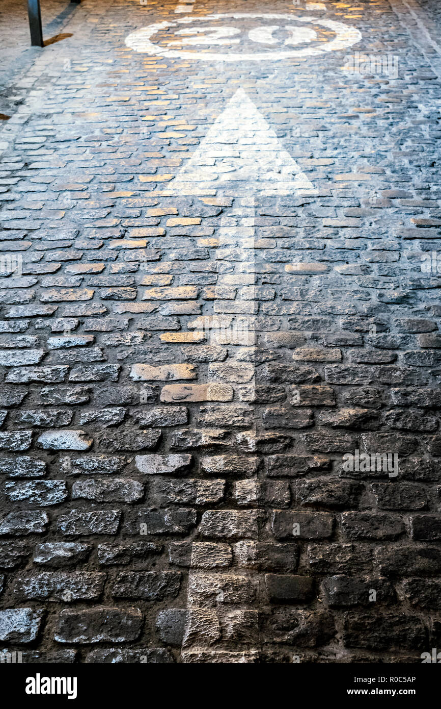 Pavement marking arrow hi-res stock photography and images - Alamy