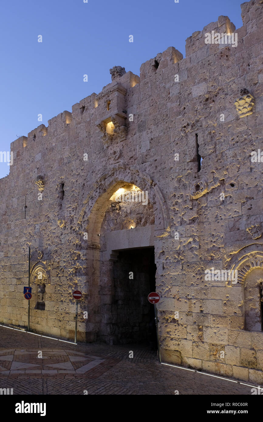 View of Zion gate also Bab al-Nabi Daoud one of eight gates of the ...