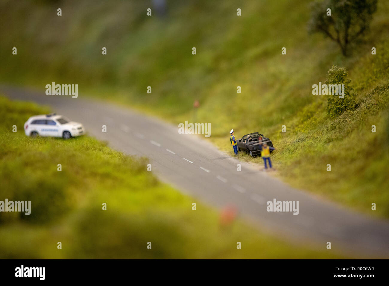 Speed traffic control on a country road Stock Photo - Alamy
