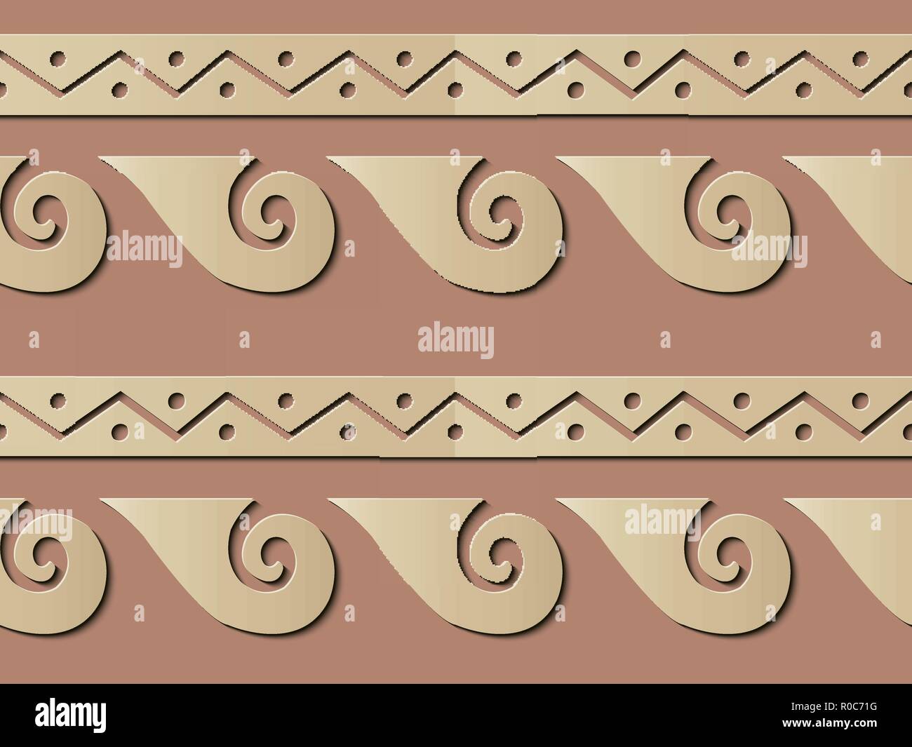 Seamless relief sculpture decoration retro pattern spiral curve cross ...