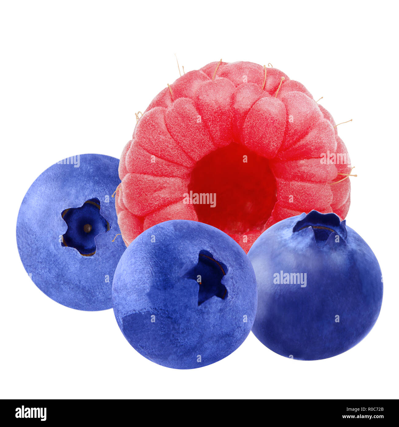 bluebarry and rasbarry isolated on white background Stock Photo - Alamy
