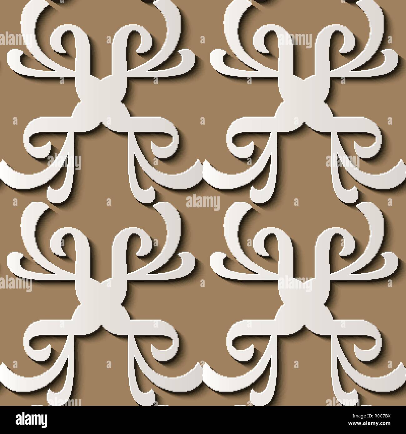 Seamless relief sculpture decoration retro pattern aboriginal spiral ...