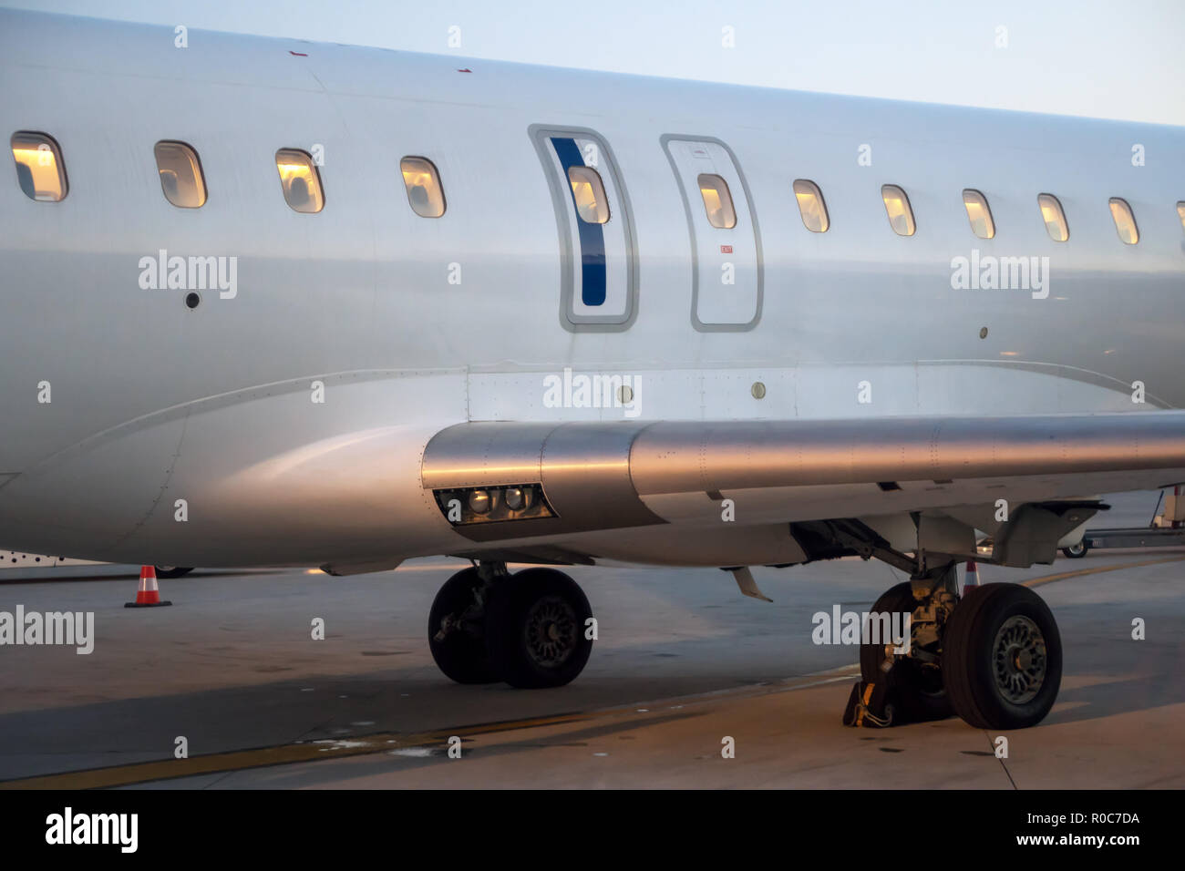 Passenger aircraft windows. View from outside Stock Photo - Alamy