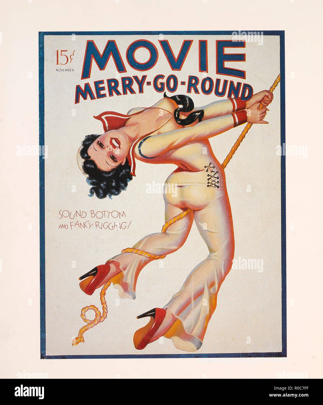 Sound Bottom and Fancy Rigging!, Movie Merry-Go-Round Magazine Cover, November 1936 Stock Photo ...
