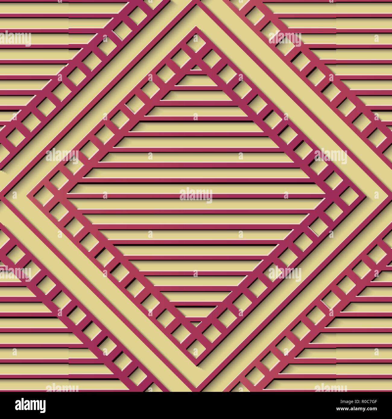 Seamless relief sculpture decoration retro pattern check geometry cross ...