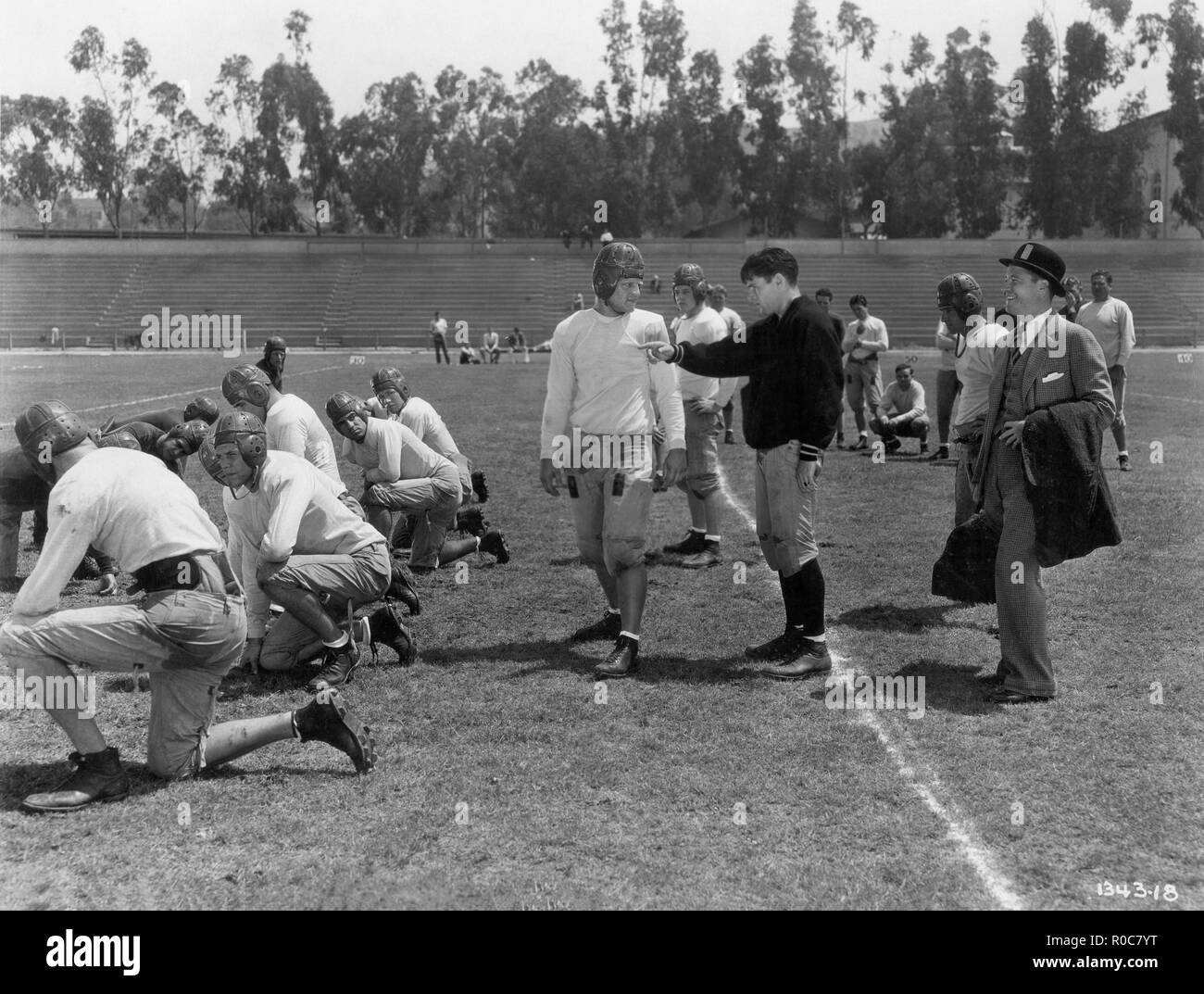 Football Practice, on-set of the Film, "Touchdown", Paramount Pictures ...