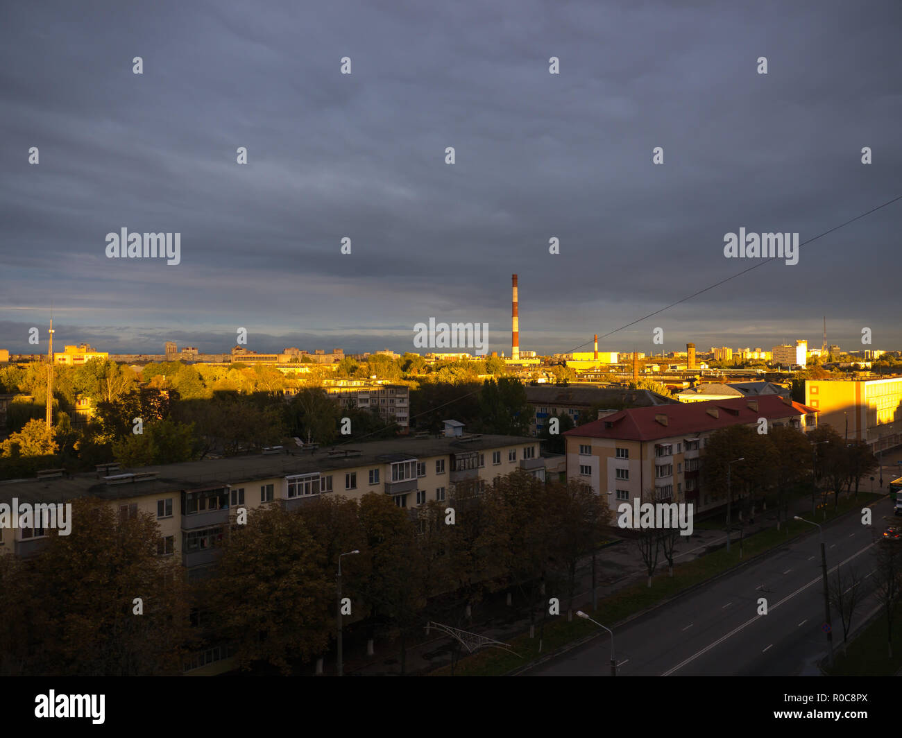 The city outdoor Factory chimneys Stock Photo - Alamy