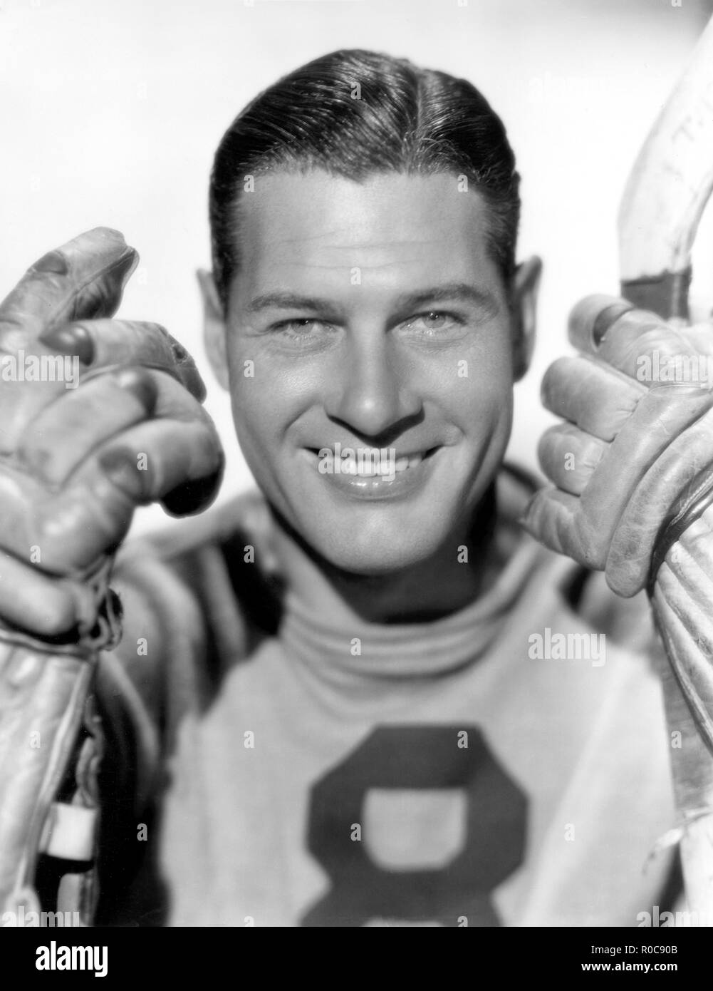 Actor Richard Arlen, Publicity Portrait in Hockey Uniform, Paramount ...