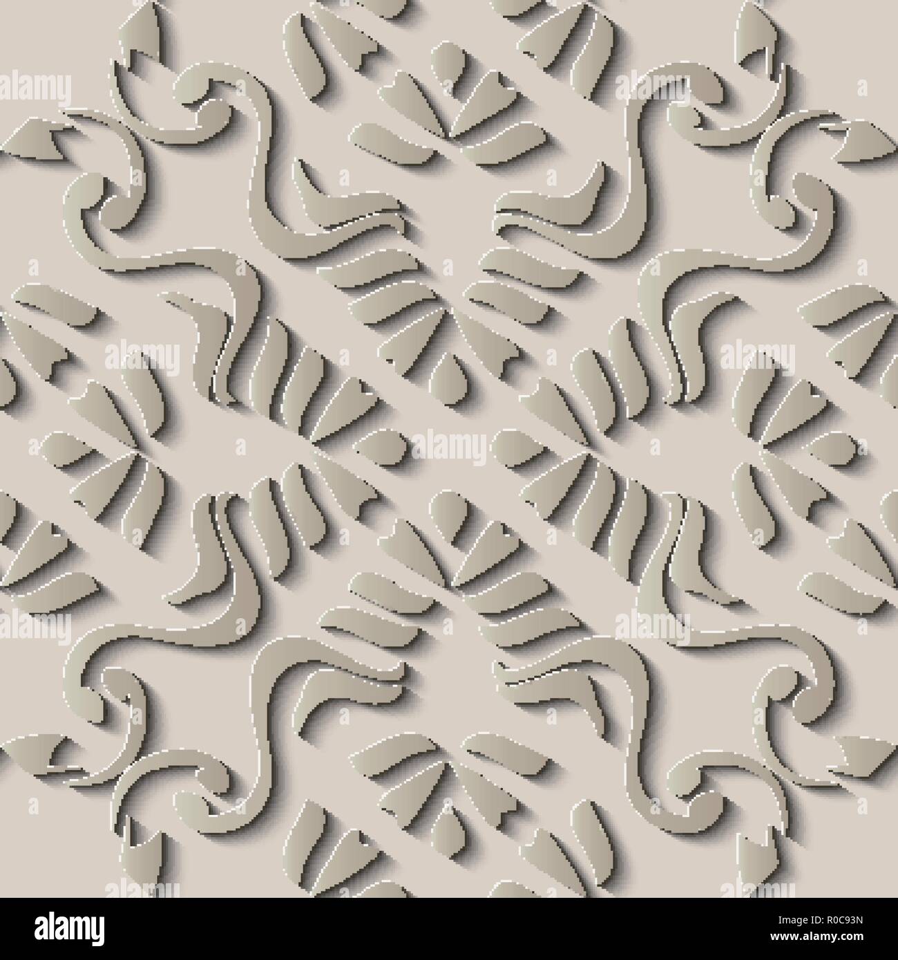 Seamless relief sculpture decoration retro pattern aboriginal spiral ...