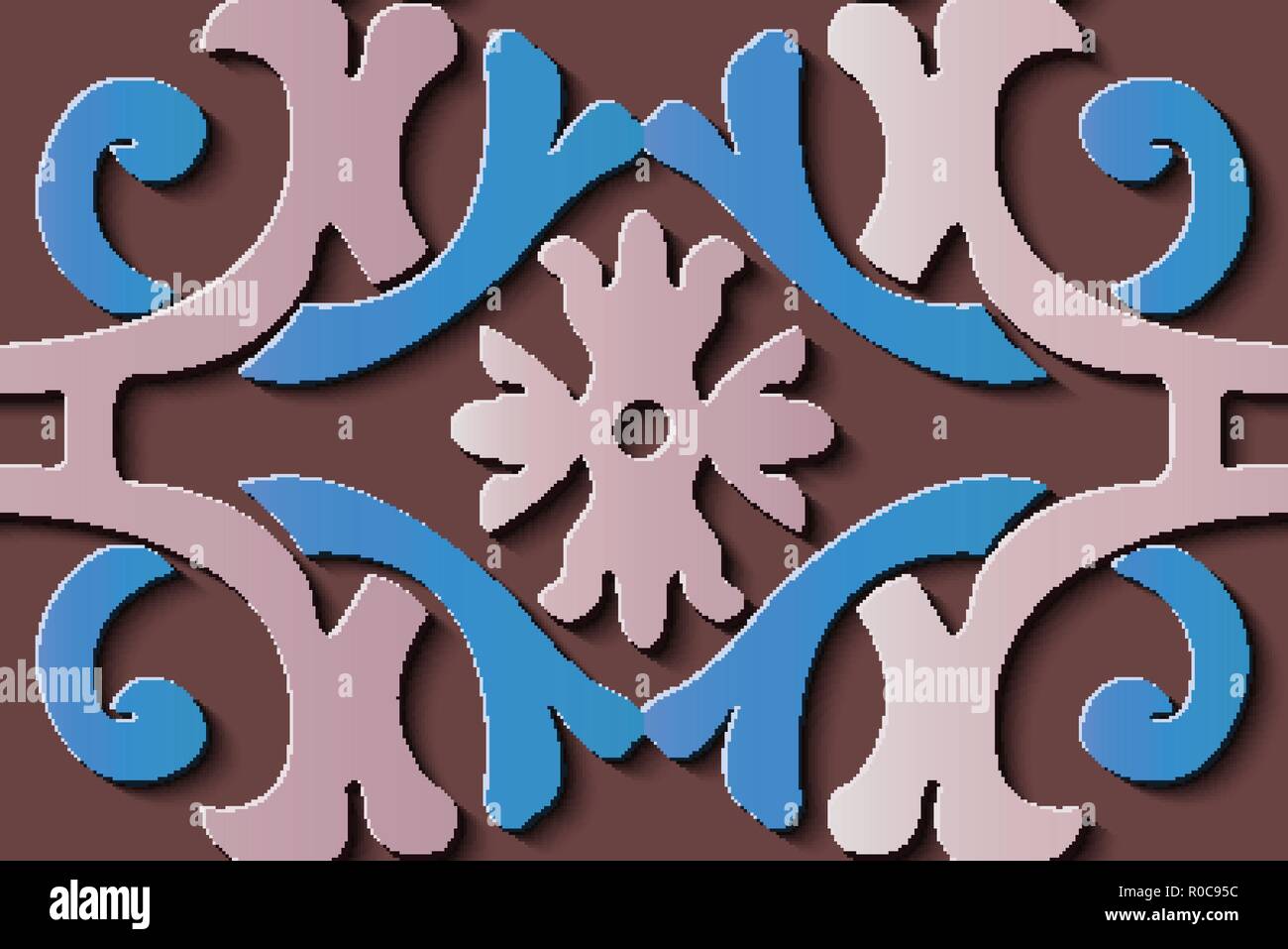 Seamless relief sculpture decoration retro pattern spiral curve cross ...