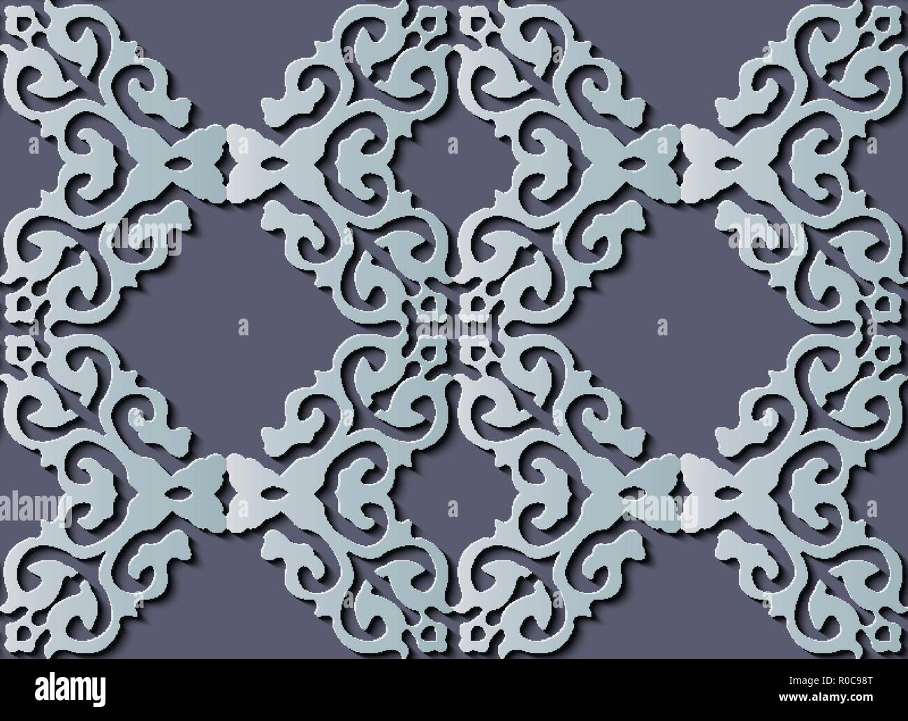 Seamless relief sculpture decoration retro pattern Asian spiral curve ...