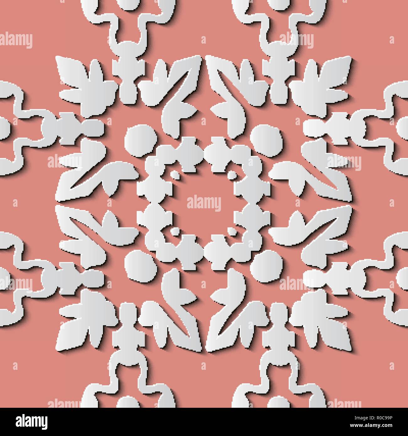 Seamless relief sculpture decoration retro pattern spiral curve cross ...