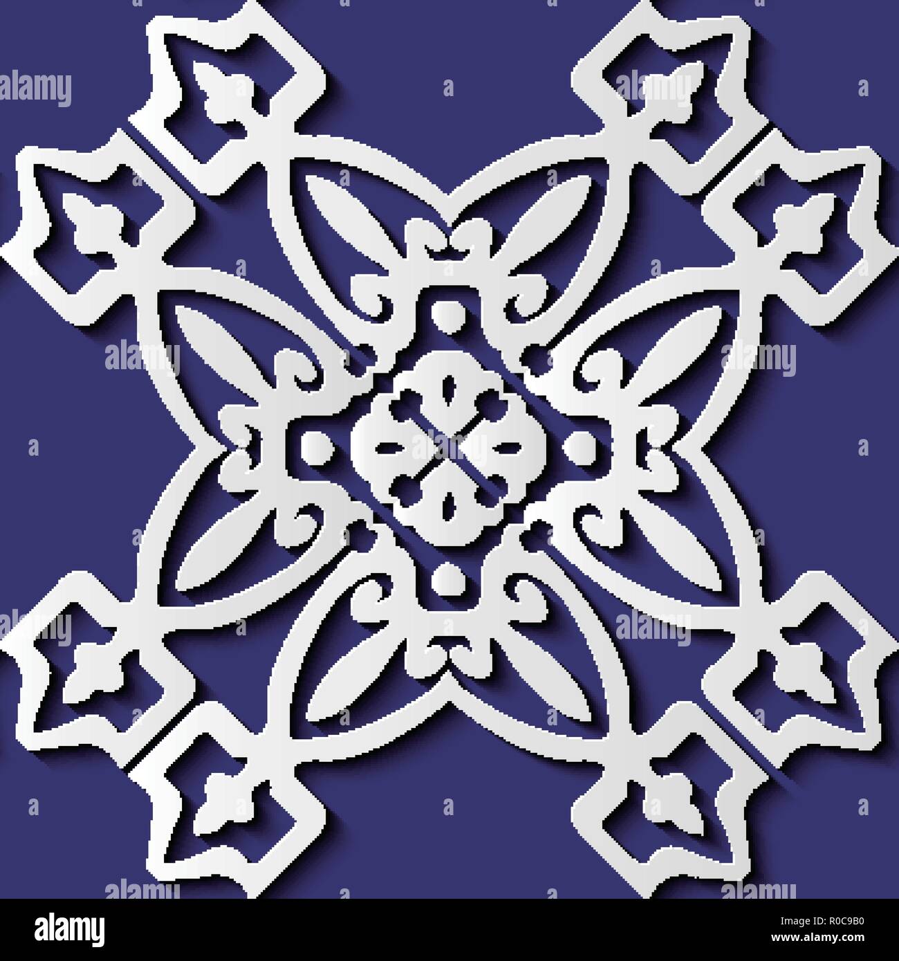 Seamless relief sculpture decoration retro pattern curve cross geometry ...