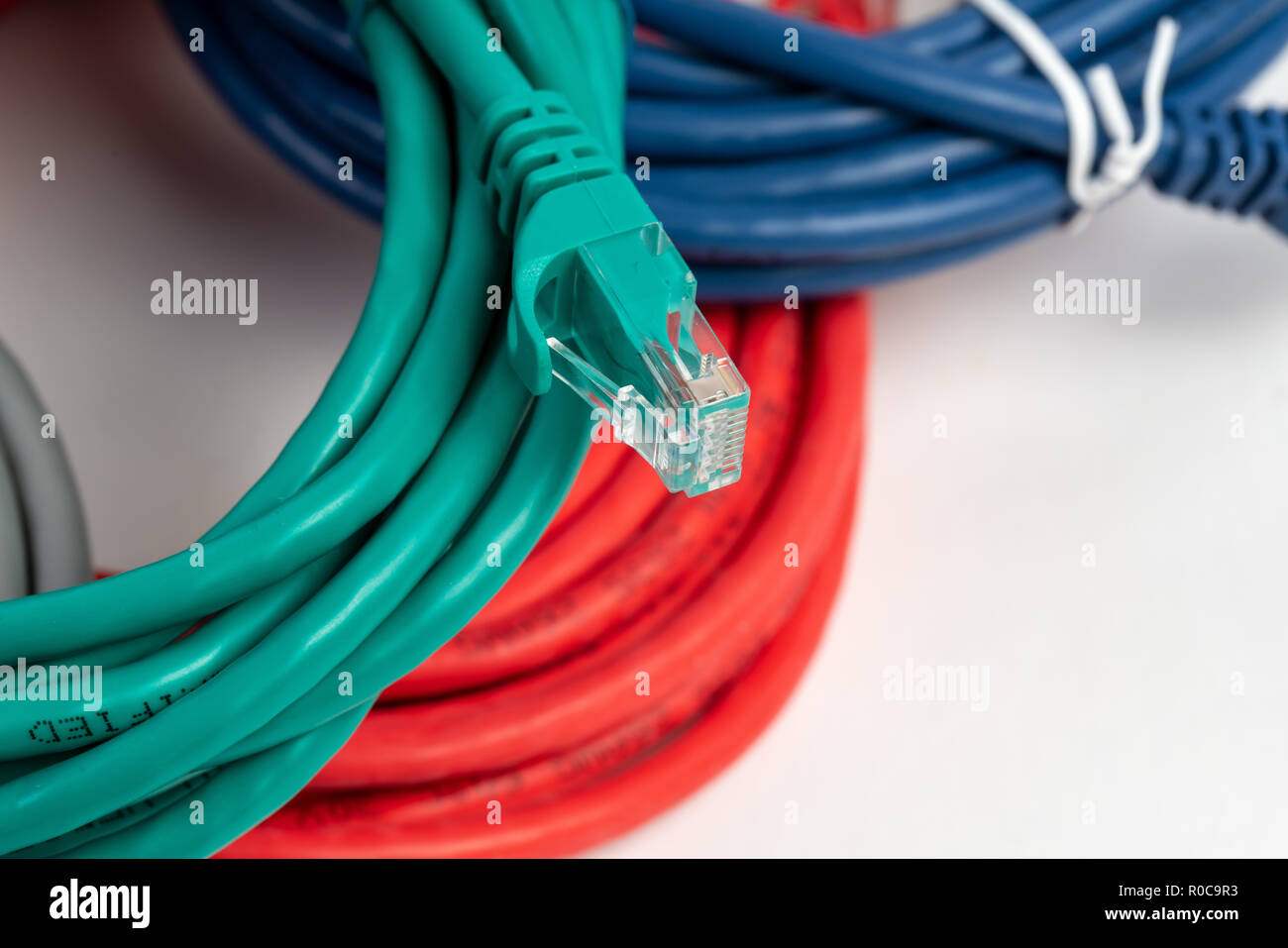 Ethernet cables for Internet, or Network Computer Communications Stock ...