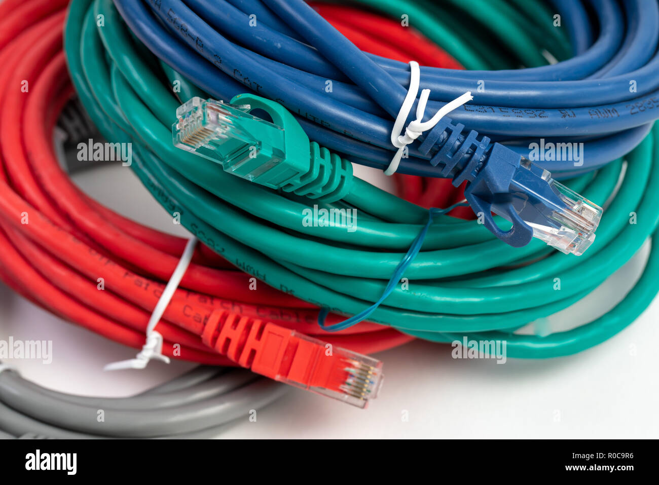 Ethernet cables for Internet, or Network Computer Communications Stock ...