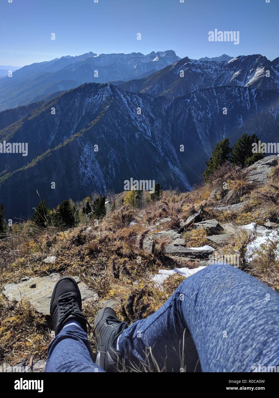 Pov view. Photos from the phone during the hike. Family travels. People ...