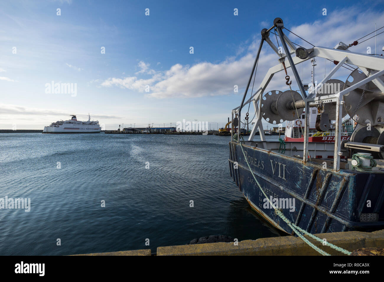 CTMA ferry departing the harbour of Cap-aux-Meules on Grindstone Island ...