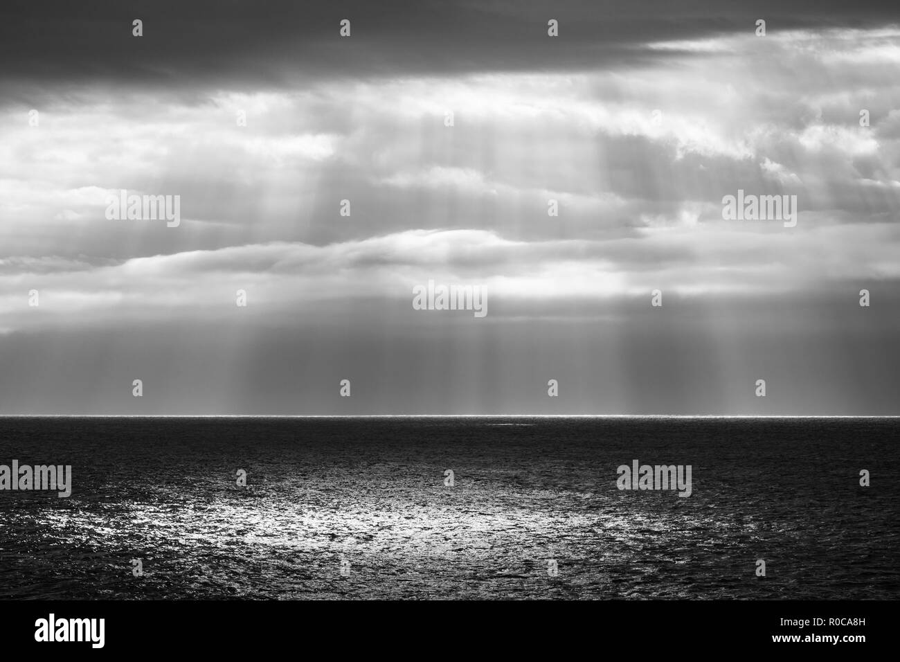 Crepuscular rays (God's hands) over the Gulf of Saint Lawrence as seen ...