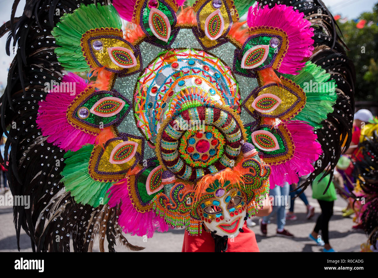 Parade of colorful smiling mask at 2018 Masskara Festival, Bacolod City ...
