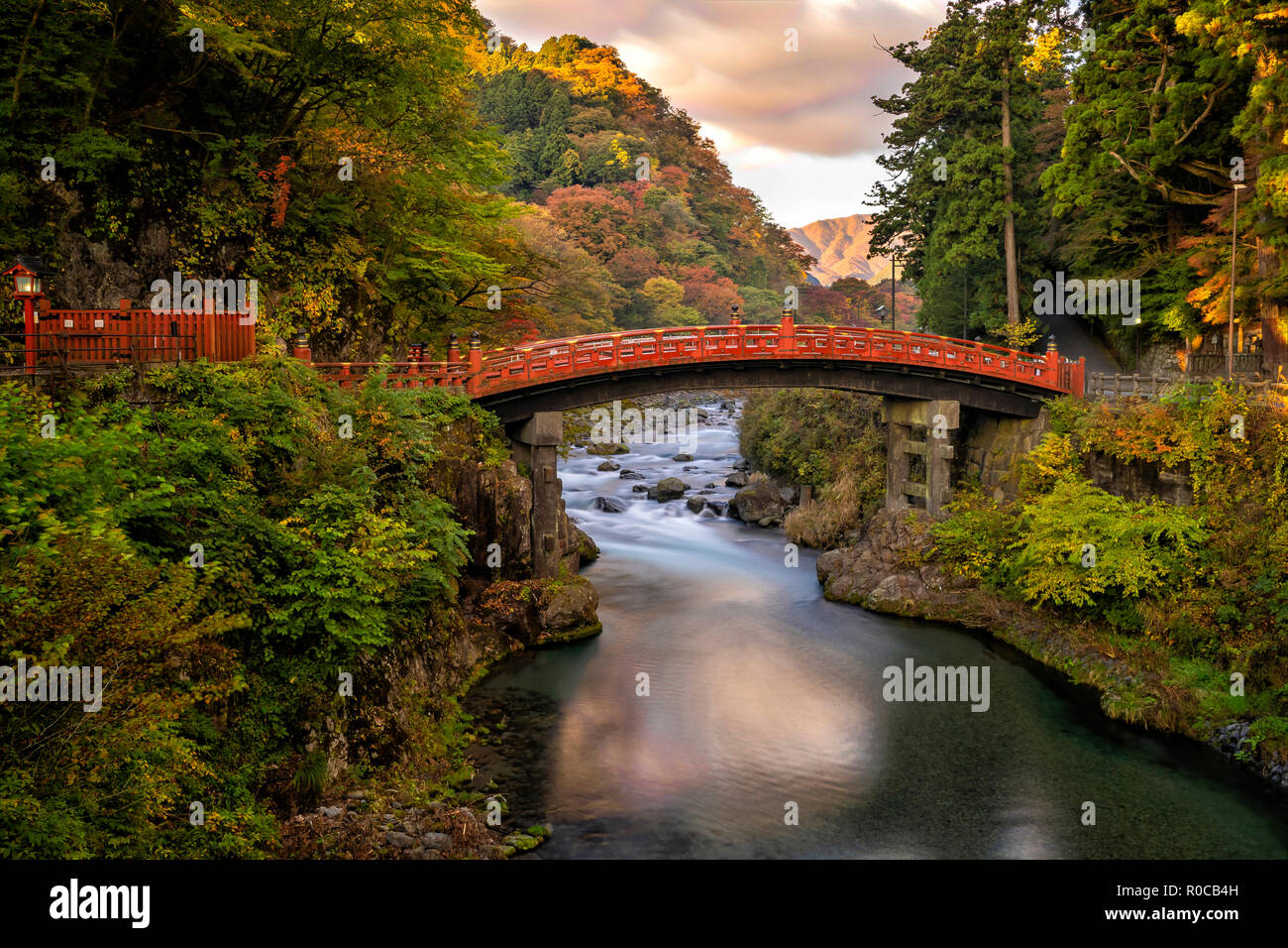 Fall in the morning in Nikko// Long exposure with Shinkyo bridge in ...