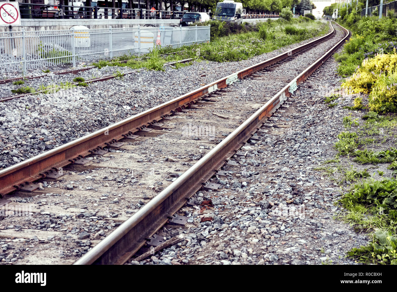 Train rail tracks Stock Photo - Alamy