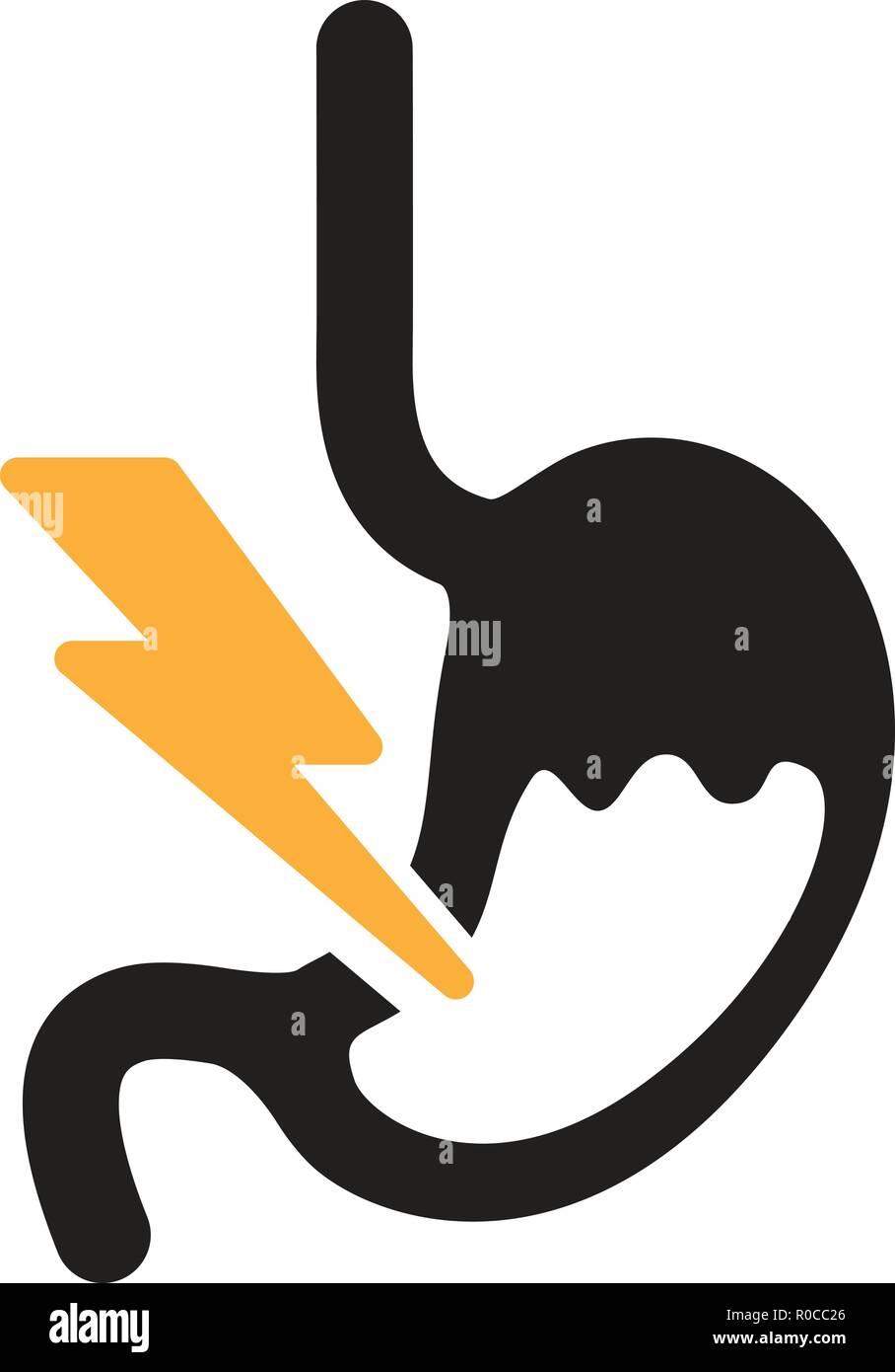 Stomach Acidity Attack Icon Illustration as EPS 10 File Stock Vector ...
