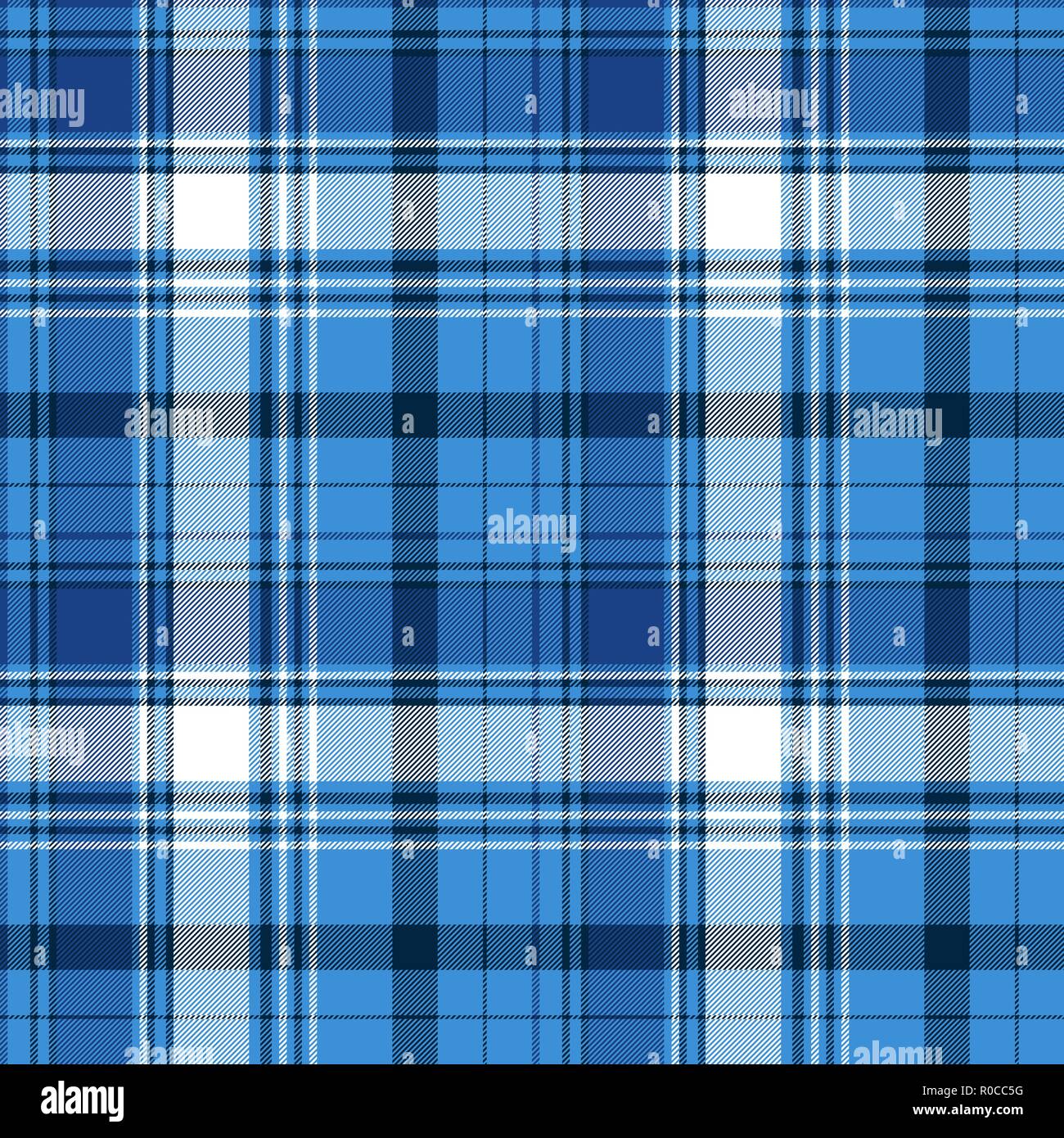 Blue tartan fabric texture. Vector illustration Stock Vector Image ...