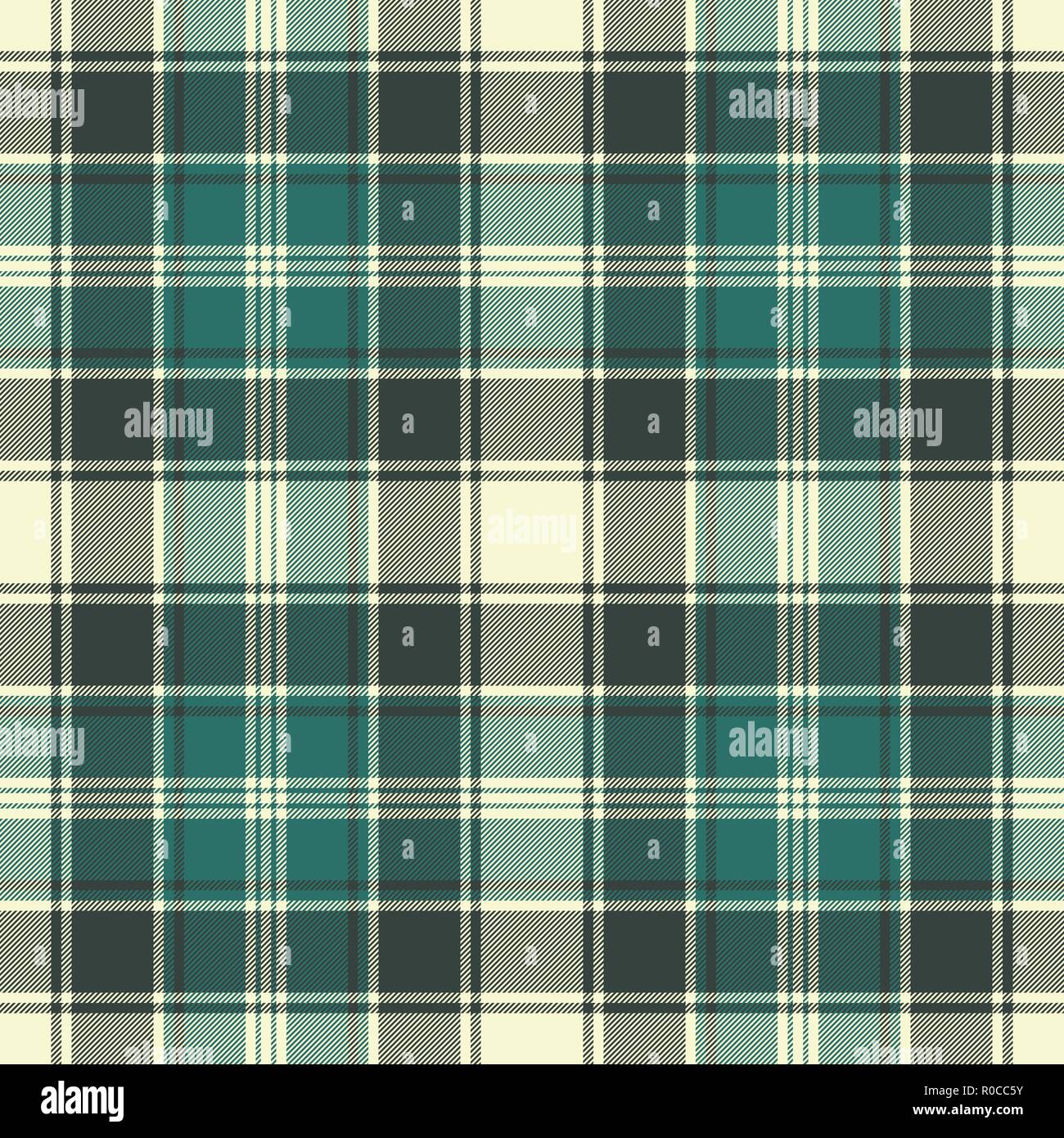Green plaid fabric texture seamless pattern. Vector illustration Stock ...