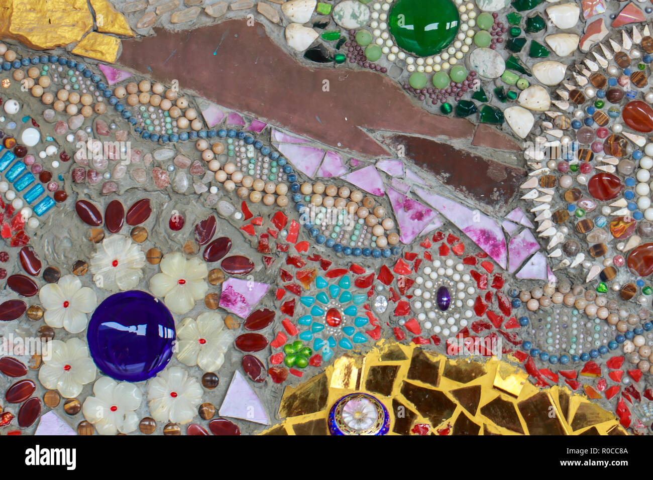 Colorful glass and tile wall texture background, mosaic art Stock Photo ...