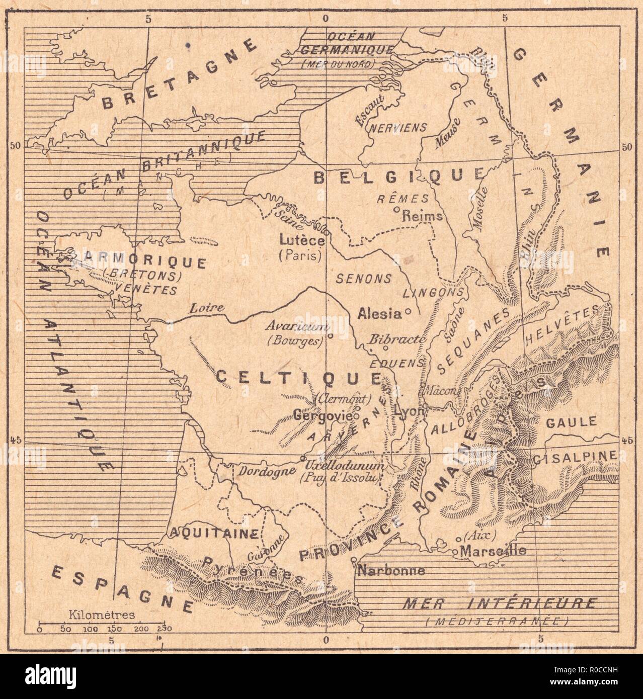 Carte De La Gaule Old Map Of Ancient Gaul By N. Sanson D'Abbeville