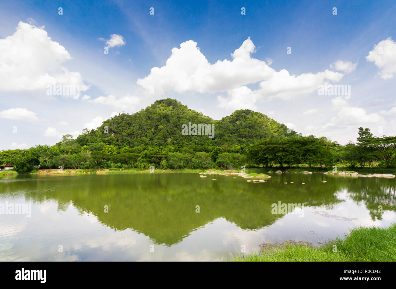 Sky river mountain with cloud in nature landscape Stock Photo - Alamy