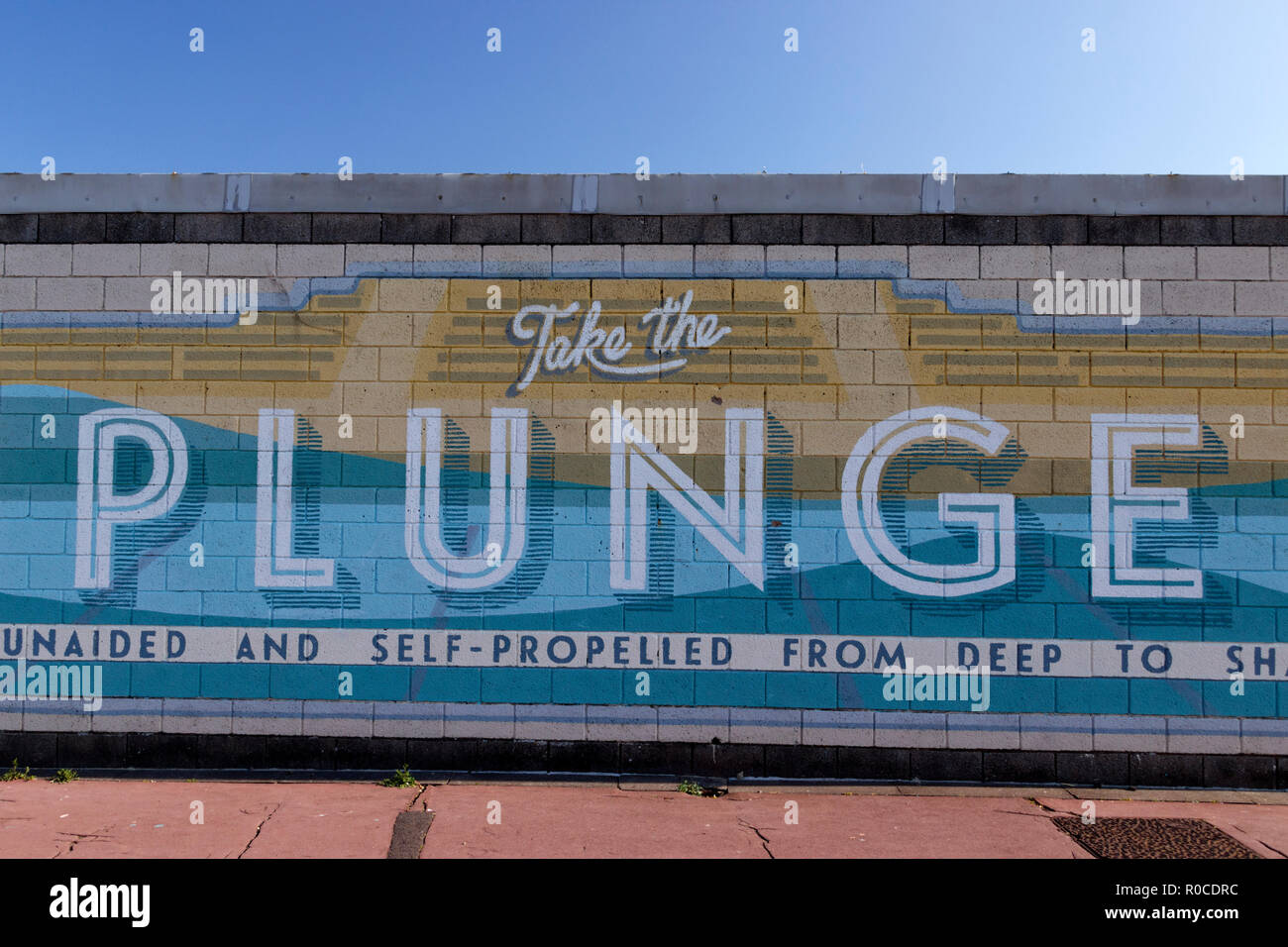 Take The Plunge Sign Morecambe Stock Photo - Alamy