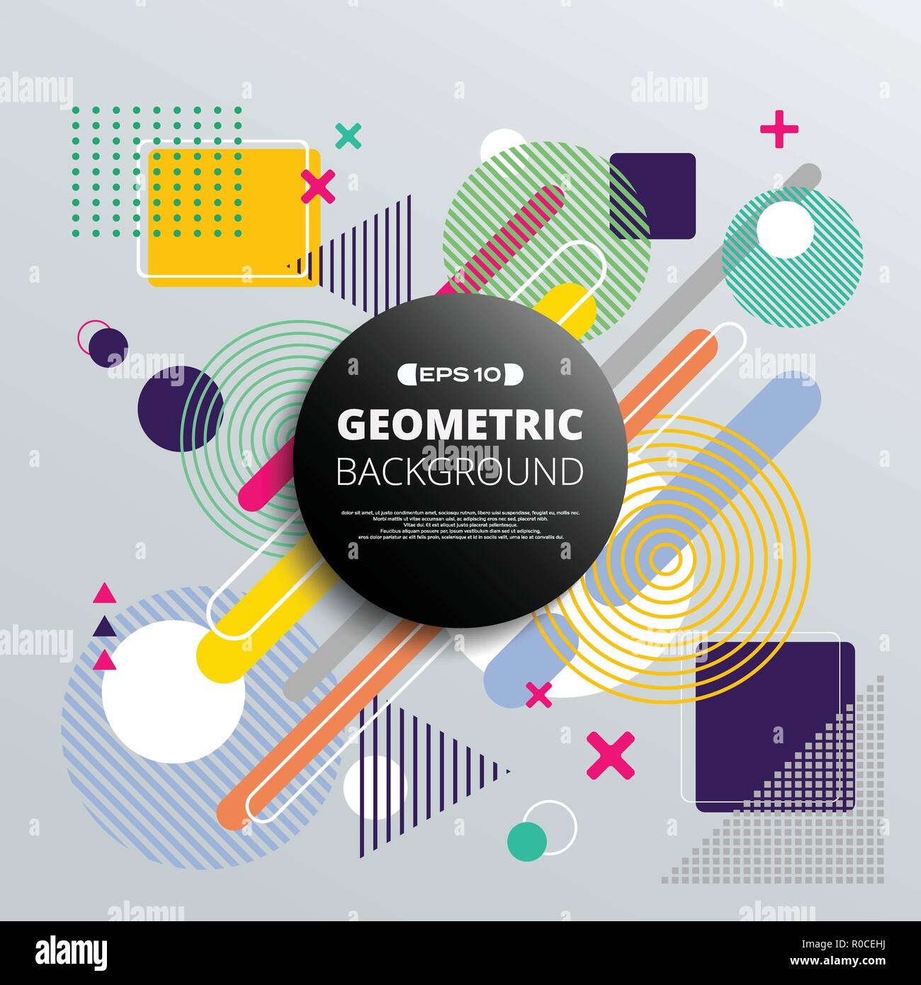 Abstract of colorful geometric pattern background with space in center ...