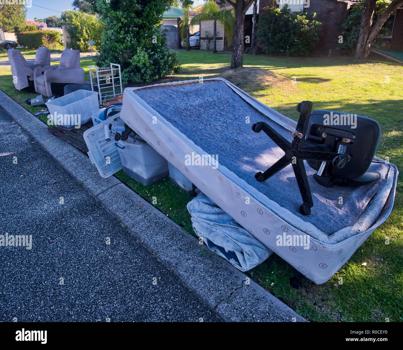 Foragers delight annual roadside rubbish collection Stock Photo - Alamy