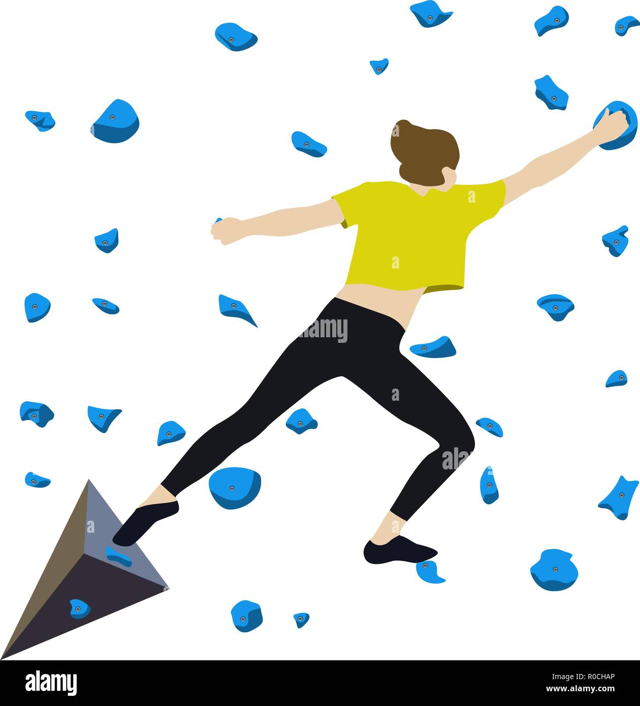 Woman climbing indoor wall Stock Vector Images - Alamy