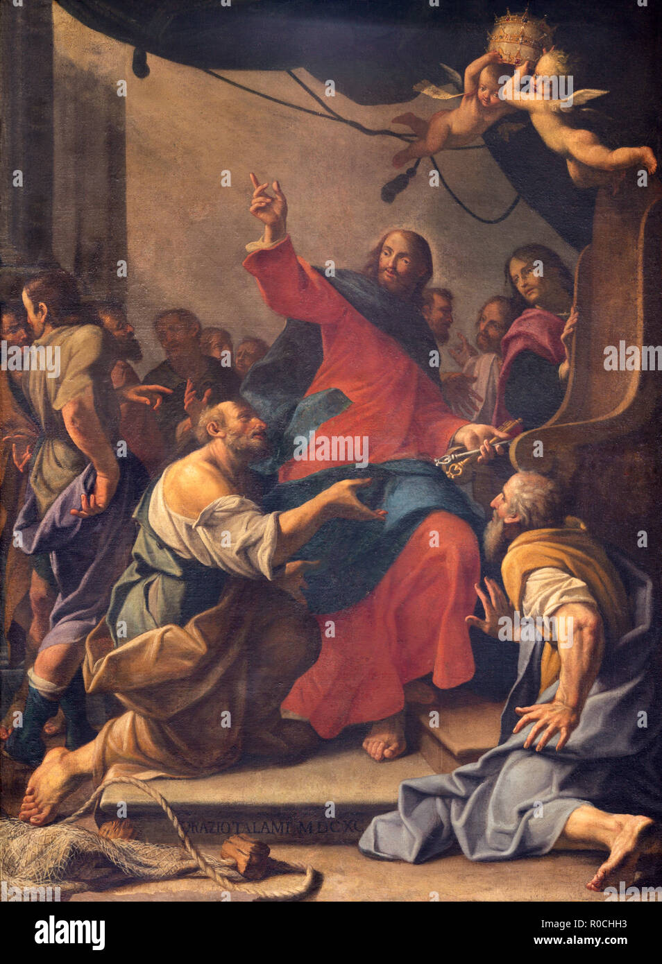 REGGIO EMILIA, ITALY - APRIL 12, 2018: The painting of in church ...