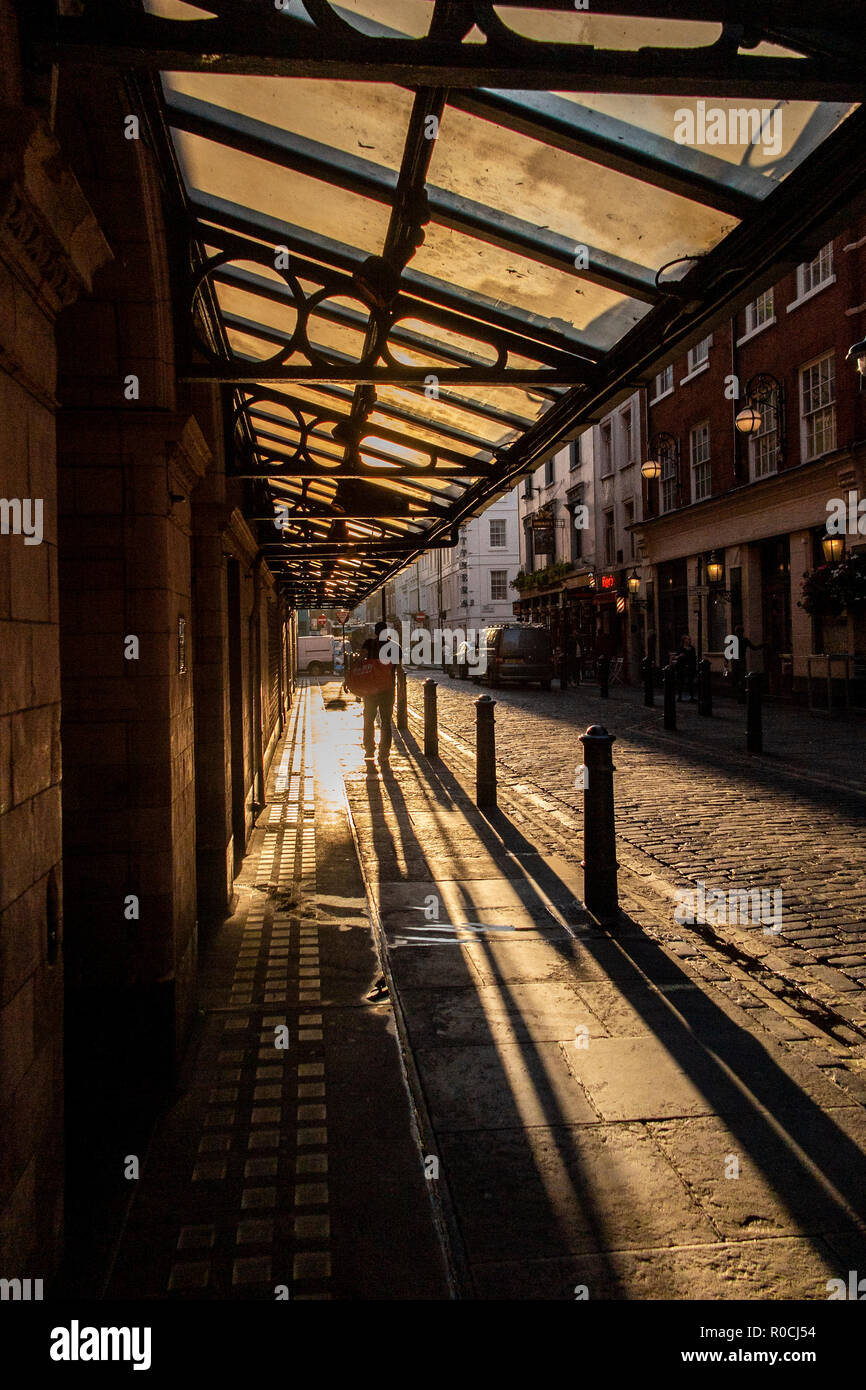 Cobbled Romilly Street in late afternoon sunshine with the Palace ...