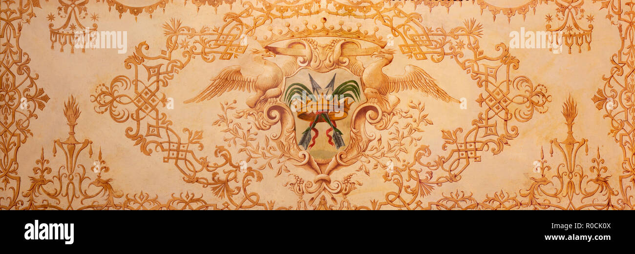 Modena - The baroque painting on the wood (altar) with the martyrdom of ...