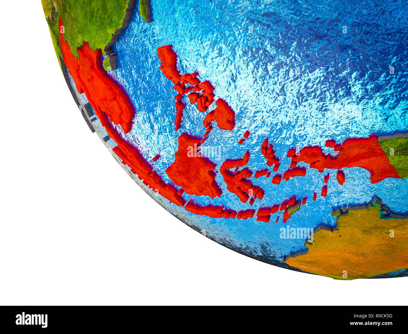 ASEAN memeber states on model of Earth with country borders and blue ...